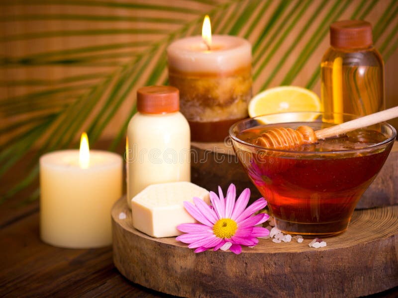 Honey and spa treatment stock image. Image of group, medicine - 39259697