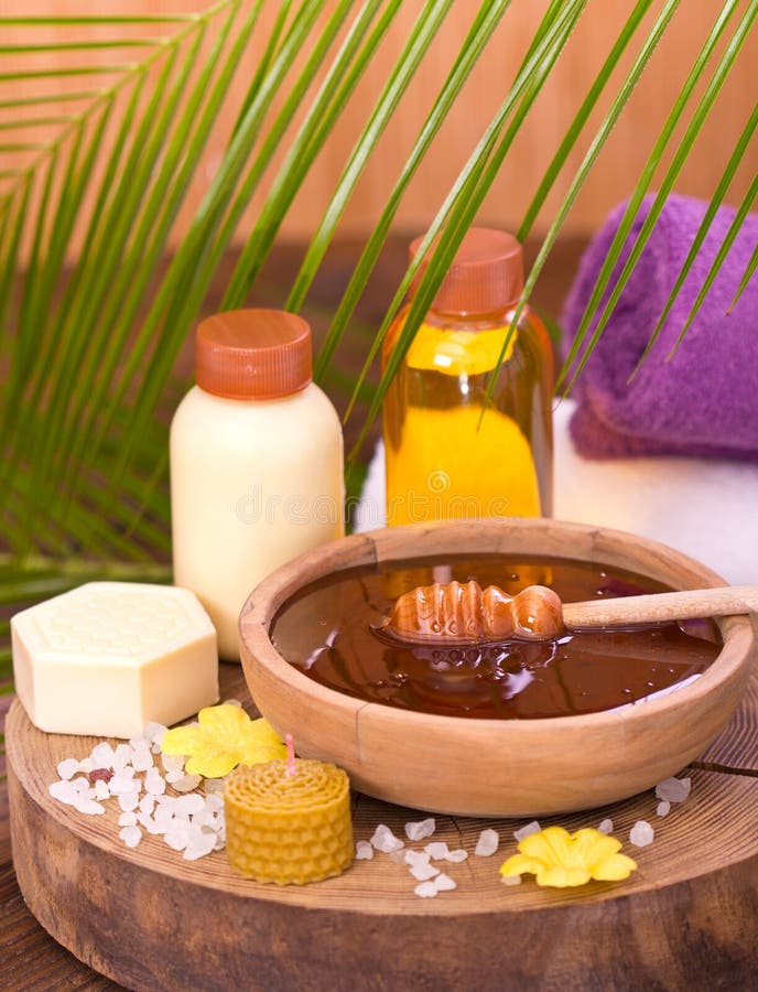 Honey and spa treatment stock image. Image of products - 39259893