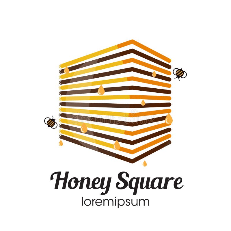 Honey Square Logo or Symbol Template Design Stock Vector - Illustration ...
