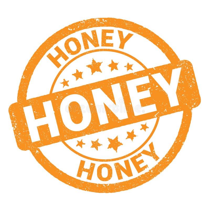HONEY Text Written on Orange Stamp Sign Stock Illustration ...