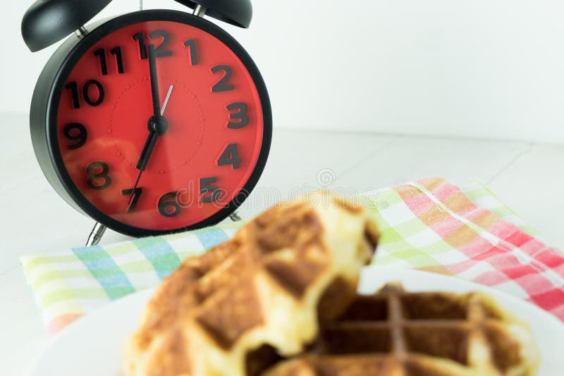 Honey Waffle for Breakfast Alarm Clock. Stock Photo - Image of meal ...