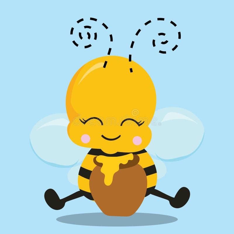 HONEYBEE EATING 08 stock vector. Illustration of graphic - 197985260