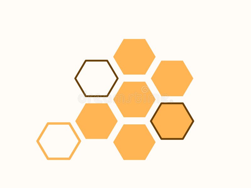 Honeycomb with Abstract Bee Honey Vector Illustration Asymmetrical ...