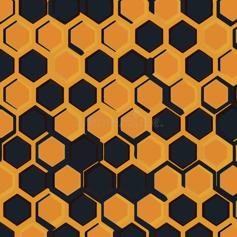 Honeycomb Based Yellow Hexagonal Pattern Stock Vector - Illustration of ...