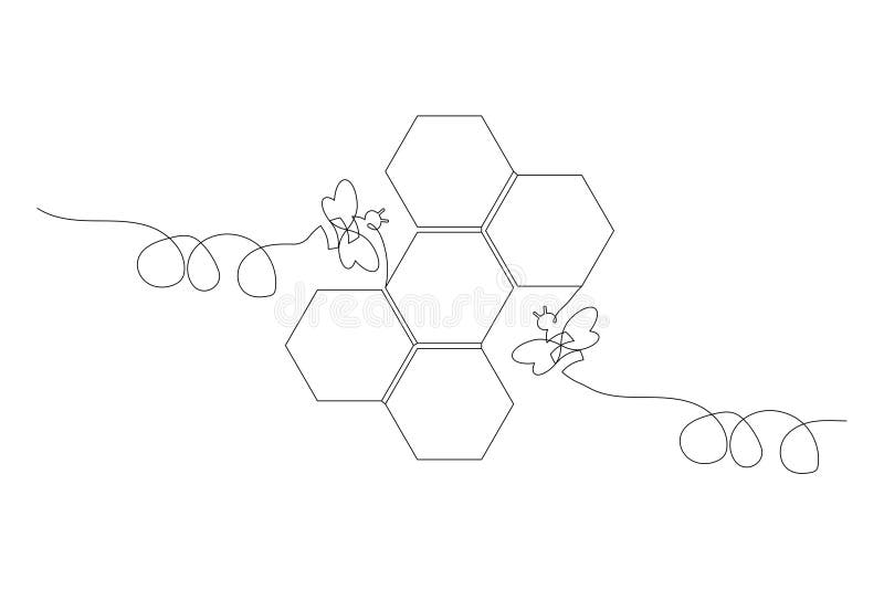 Honeycomb Bee Line. Animal Concept. Vector Illustration Stock Vector ...