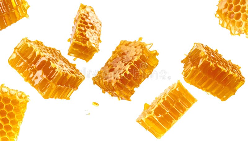 Honeycomb Chunks Levitating Transparent Background Stock Photos - Free ...