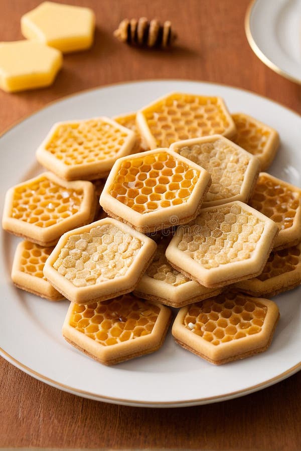 Honeycomb Cookies stock illustration. Illustration of waffle - 341742426