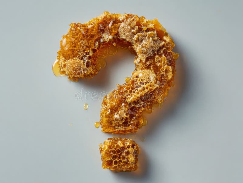 Honeycomb is Cut in Half and the Question Mark is Made Out of Honey ...