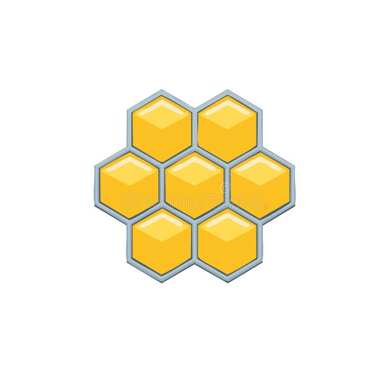 Honeycomb Design with Seven Yellow Hexagon Cells in a Pattern with a ...