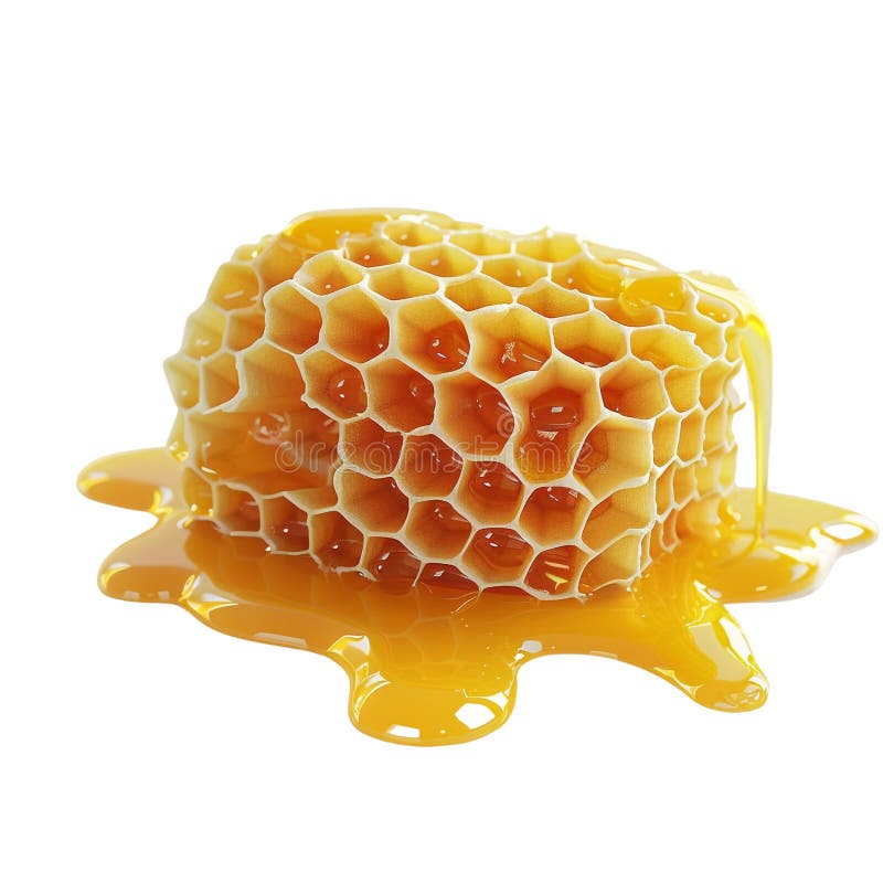 Honeycomb Dripping with Golden Nectar Stock Photo - Illustration of ...