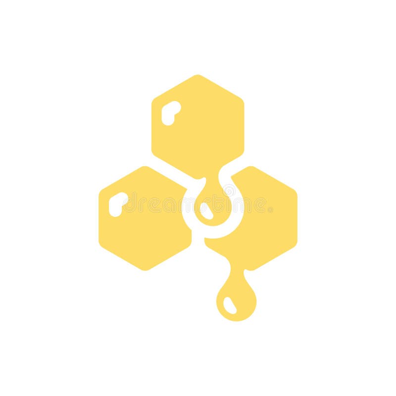 Honeycomb with Honey Drops Vector Icon Stock Vector - Illustration of ...