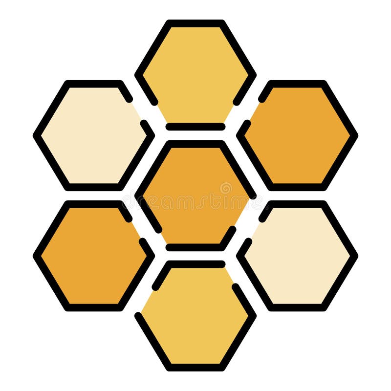Honeycomb Icon Color Outline Vector Stock Vector - Illustration of hive ...