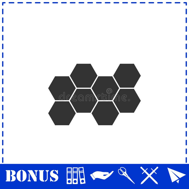 Honeycomb icon flat stock vector. Illustration of cartoon - 155270460