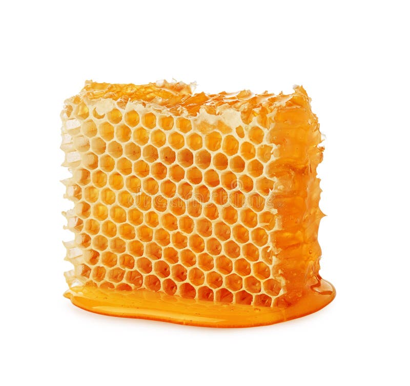 Honeycomb Single Piece. Honey Slice Isolated on White Background Stock ...