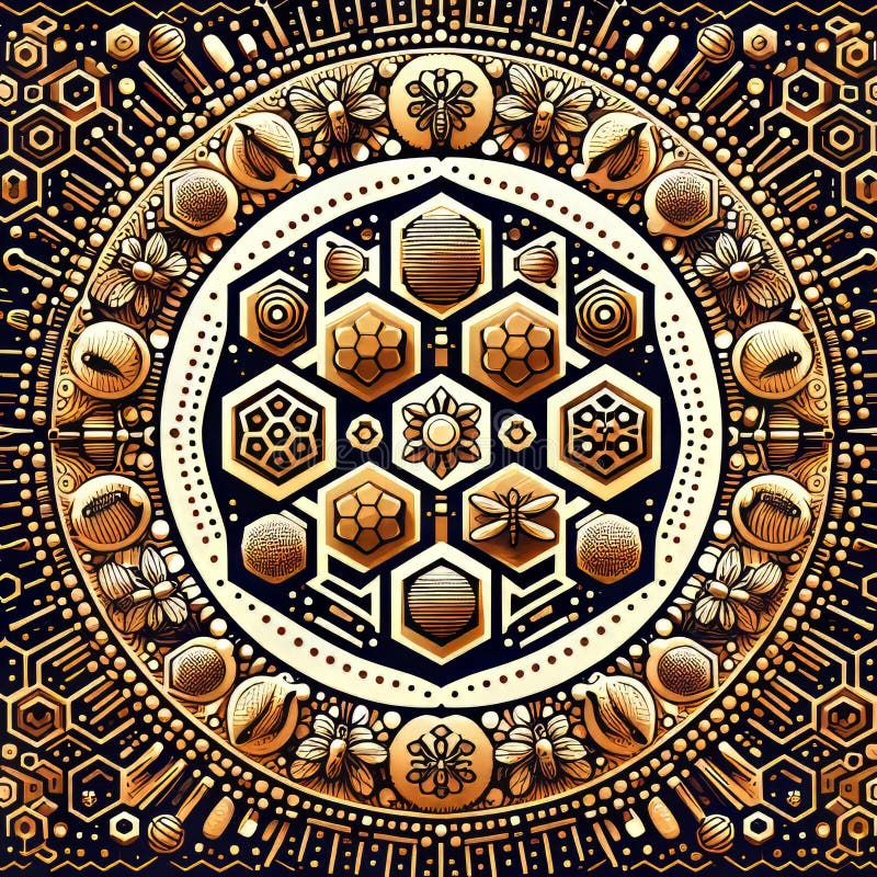 Honeycomb Pattern a Geometric Honeycomb Design for Honey Jars or Stock ...