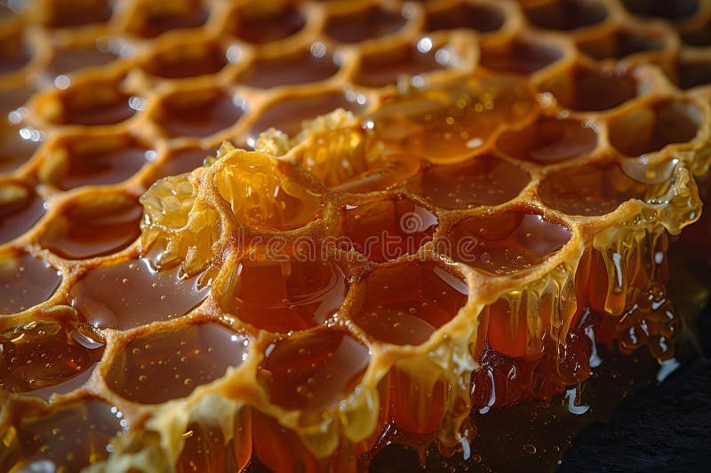 Honeycomb Pattern of Honey, Closeup, High Resolution Photography. the ...