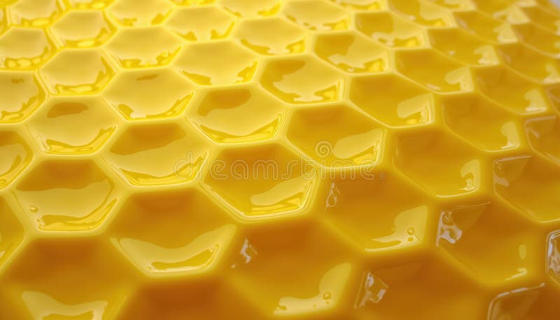 A Honeycomb Pattern is Shown with a Reflective Surface, AI-generated ...