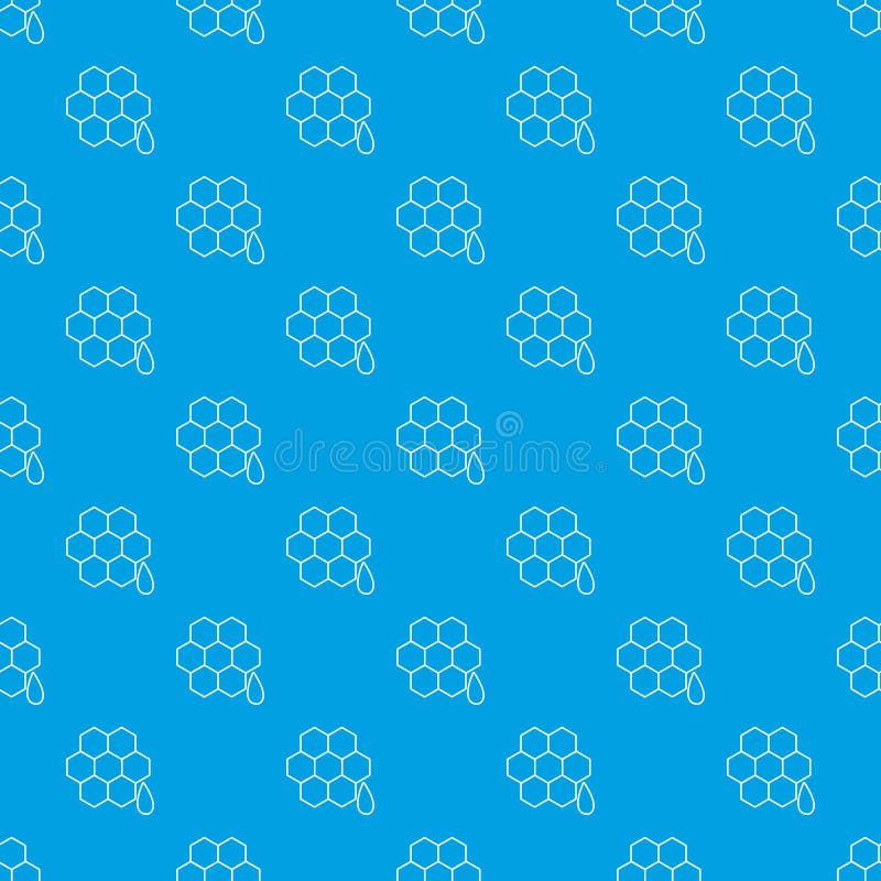 Honeycomb Pattern Vector Seamless Blue Stock Vector - Illustration of ...