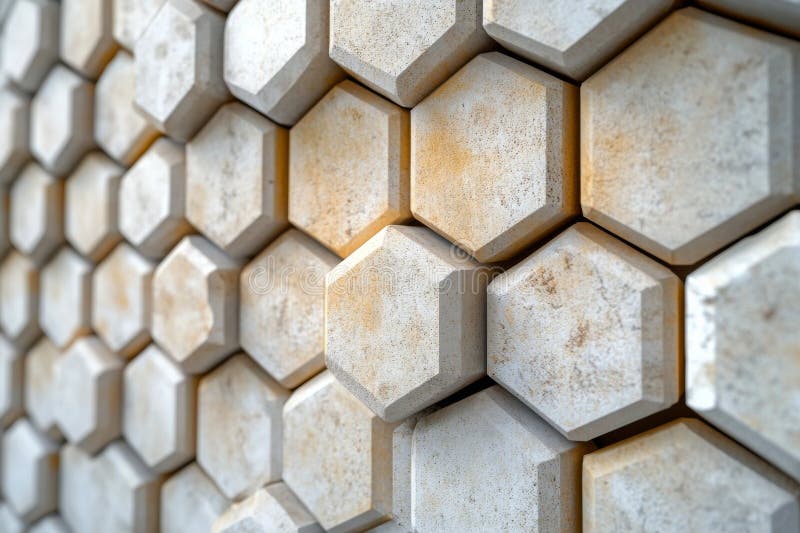 Honeycomb Pattern Wall Design Showcasing Textures and Colors in Contemporary Architecture Stock ...