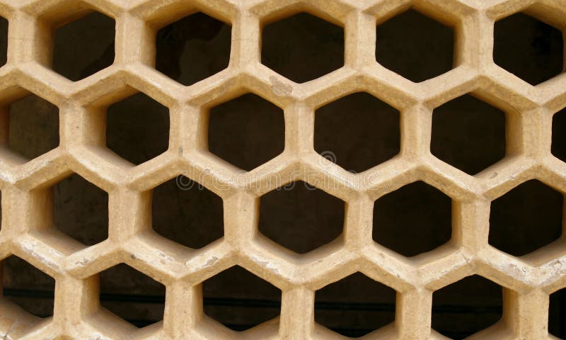 Honeycomb Patterned Windowcover. Amber Fort, India Stock Image - Image ...
