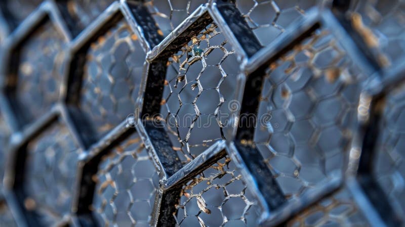 Honeycomb Patterned Wire Mesh Featuring Hexagonal Shapes that Create a ...