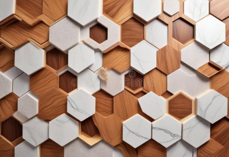 Honeycomb Patterned Wood Panels in Hexagonal Shape, Wood, Background ...