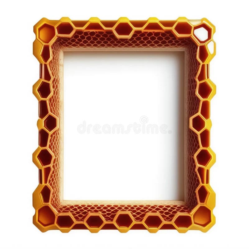 Honeycomb Photo Frame with Dripping Honey Stock Illustration ...