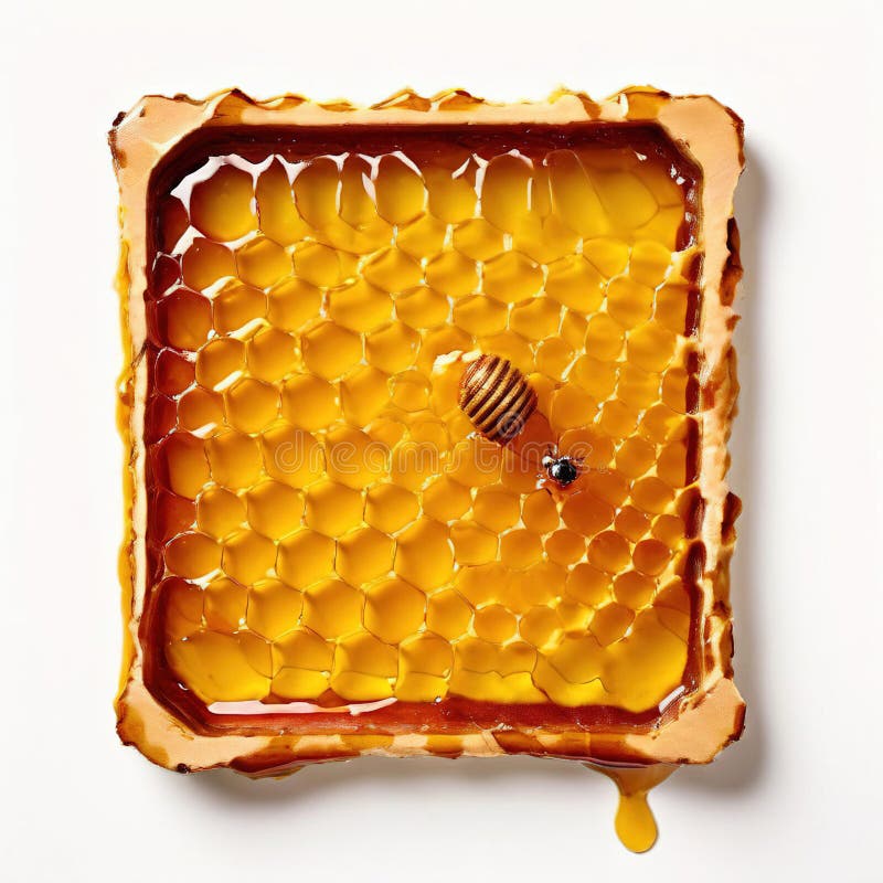 Honeycomb Photo Frame with Dripping Honey Stock Illustration ...