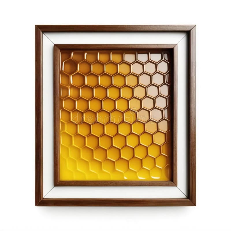 Honeycomb Photo Frame with Dripping Honey Stock Illustration ...