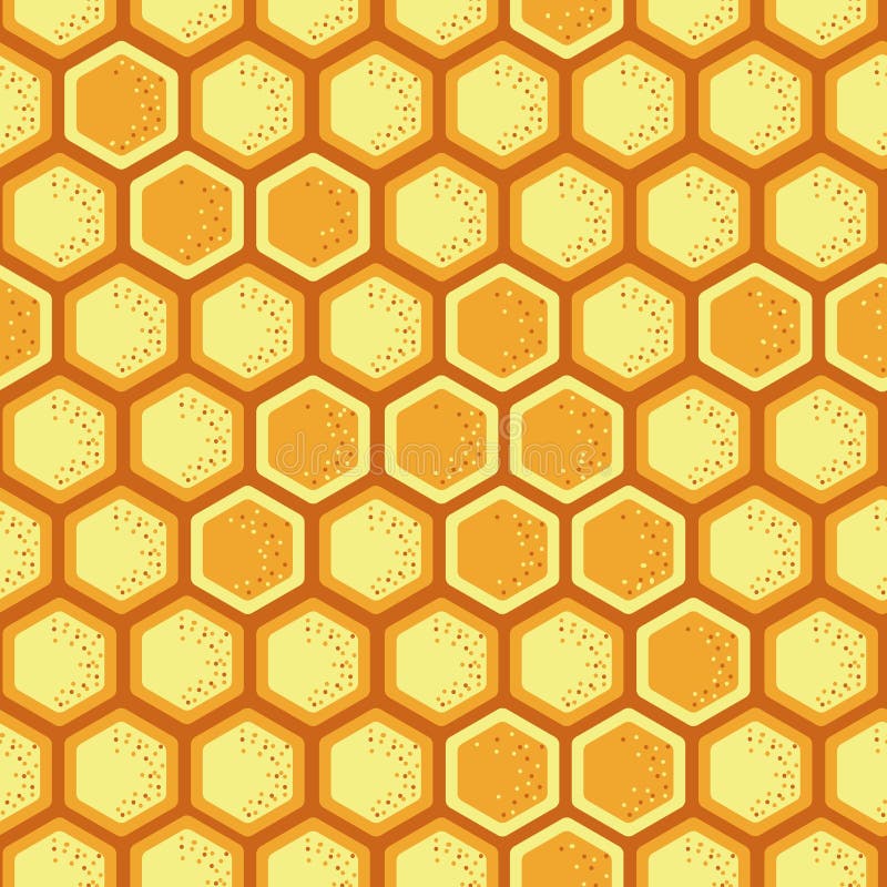 Honeycomb Seamless Pattern. Bee Hive Mosaic, Yellow Decorative Abstract ...