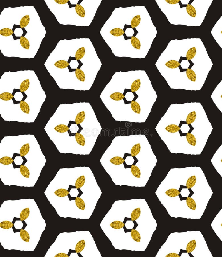 Honeycomb, Seamless Pattern. Repeating Background with Hexagons Stock ...