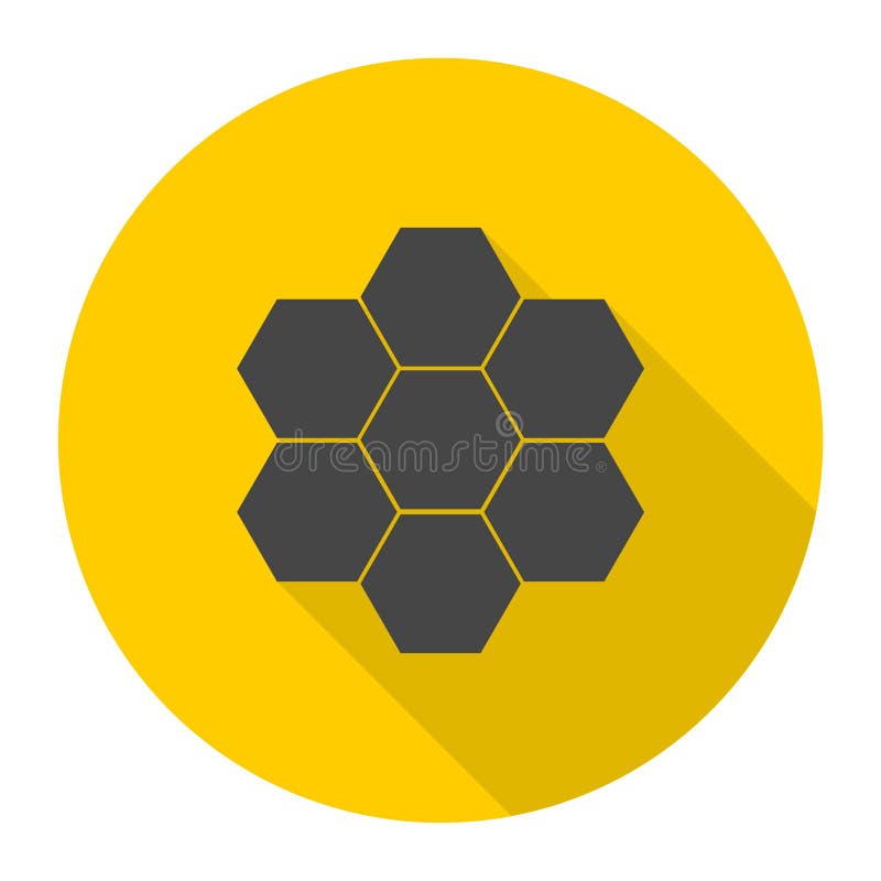 Honeycomb Sign Icon with Long Shadow Stock Vector - Illustration of ...