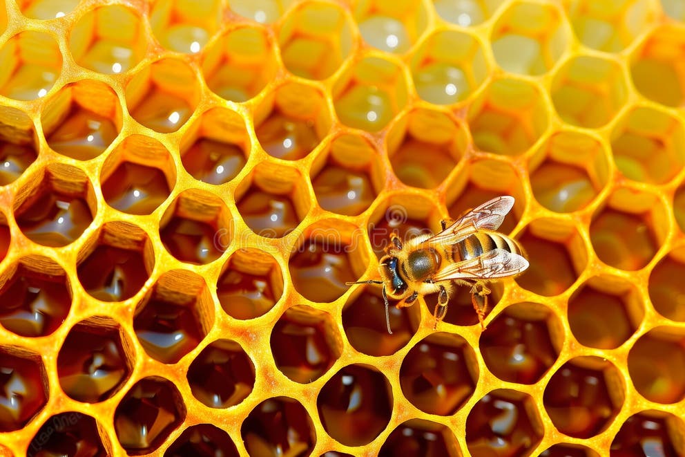 The Honeycomb Structure of the Beehive. Stock Illustration ...