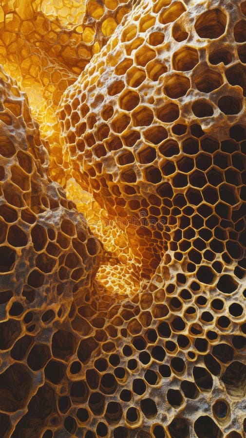 Honeycomb Structure Creates Intricate Patterns with Golden Hues ...