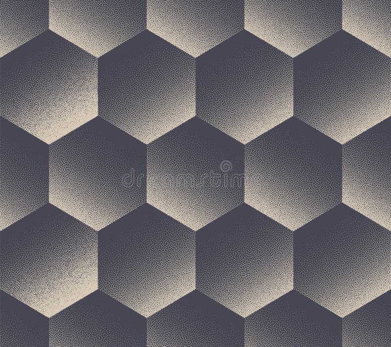 Honeycomb Structure Geometry Seamless Pattern Vector Stipple Abstract ...