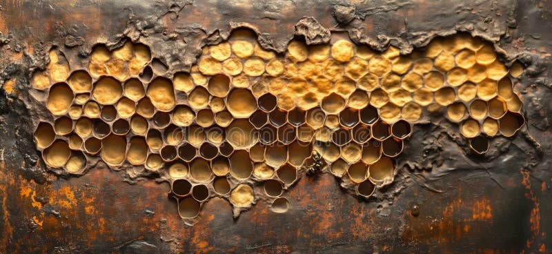 Honeycomb Structure with Rustic Background, Intricate Hexagonal ...