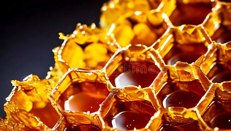 A Honeycomb Structure, Showcasing the Intricate Hexagonal Cells Filled ...