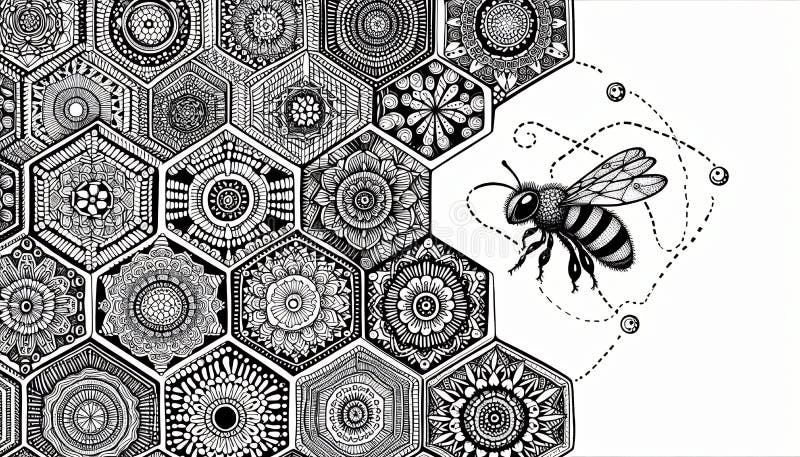 Zentangle Bee Stock Illustrations – 375 Zentangle Bee Stock ...