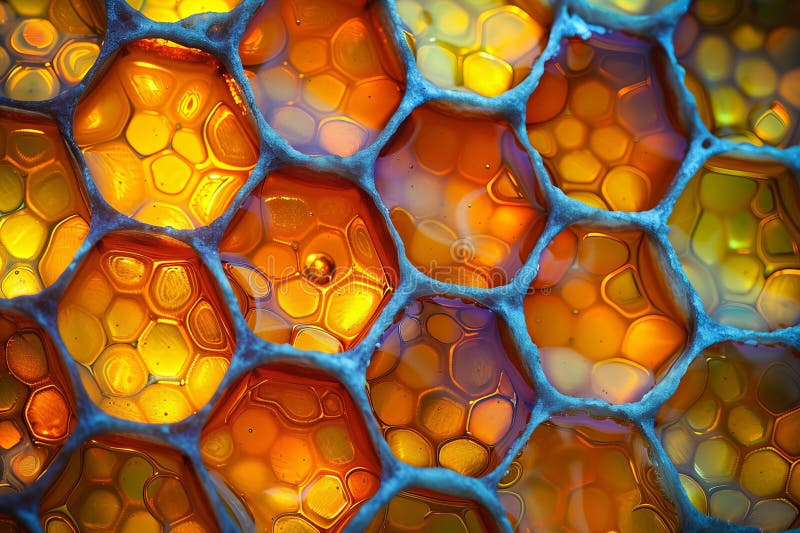 Honeycomb Texture Background with Space for Copy, Honey in a Beehive Close Up Macro Shot ...