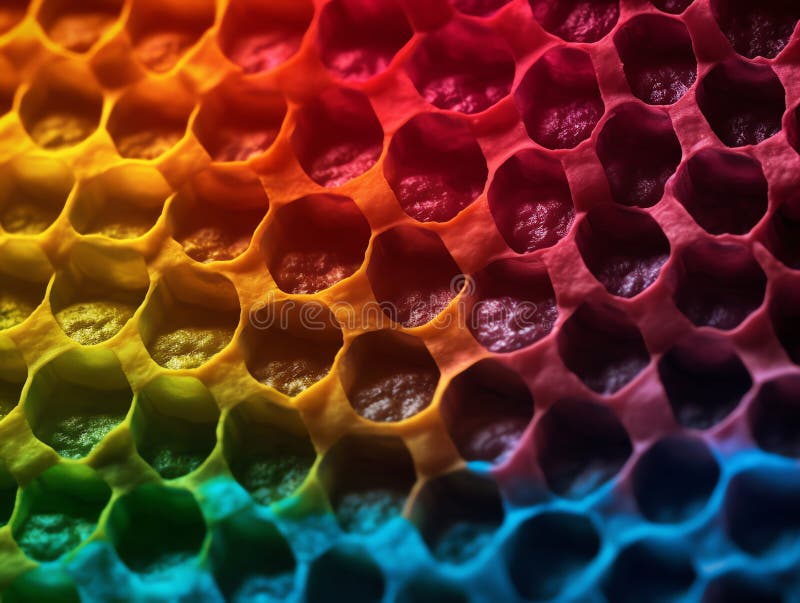 Honeycomb with Vibrant Colors and Dynamic Patterns Stock Illustration ...