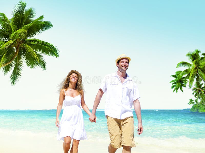Honeymoon Couple Summer Beach Dating Concept Stock Image - Image of ...