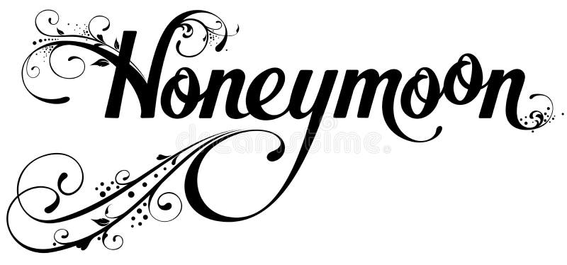 Honeymoon - Custom Calligraphy Text Stock Vector - Illustration of ...