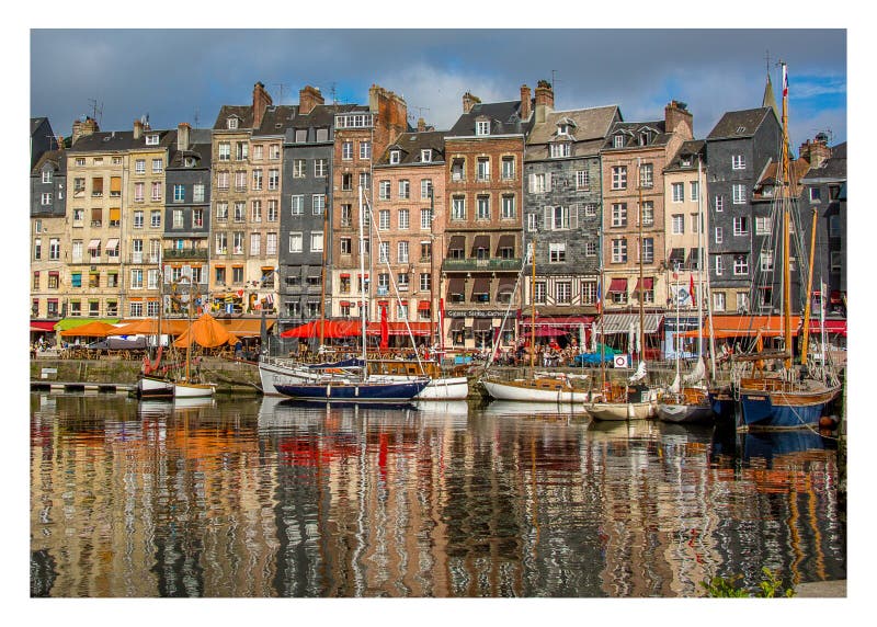 Waterfront in Honfleur Town, France Stock Image - Image of tourism ...