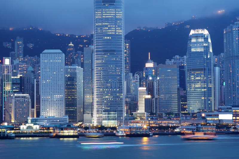 Hong Kong Skyline and Chinese New Year Decorations Editorial Stock ...