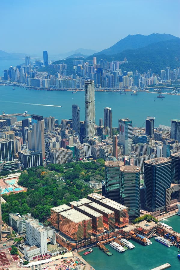 Hong Kong aerial view stock image. Image of harbor, color - 27227037