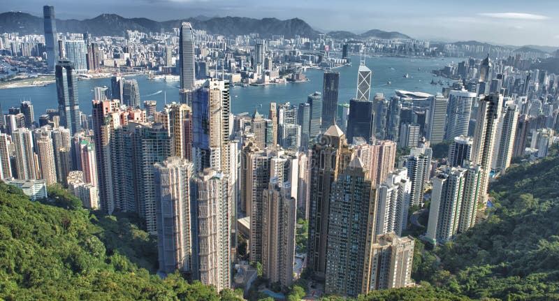 Hong Kong Aerial View stock image. Image of hong, morning - 36241217