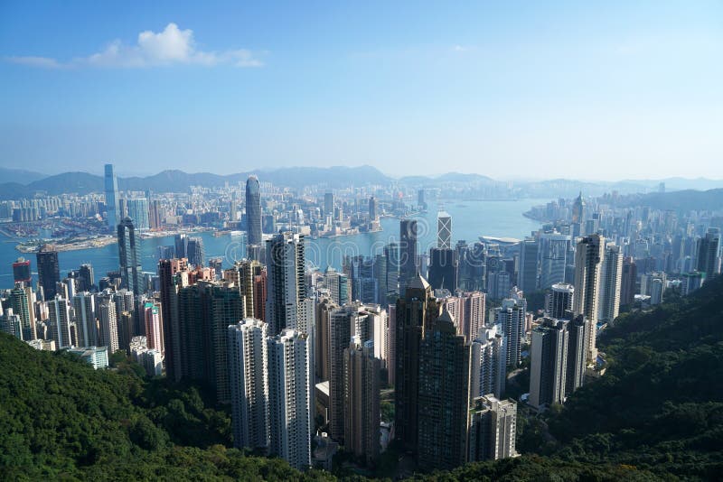 Hong Kong Aerial View stock photo. Image of high, beautiful - 67986382