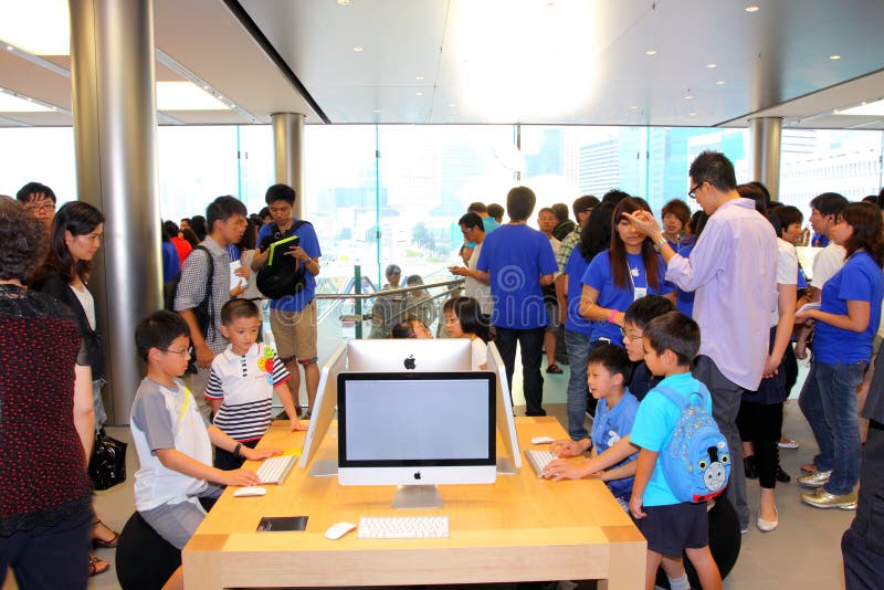 Hong Kong : Apple Store editorial photo. Image of shoppers - 21290911