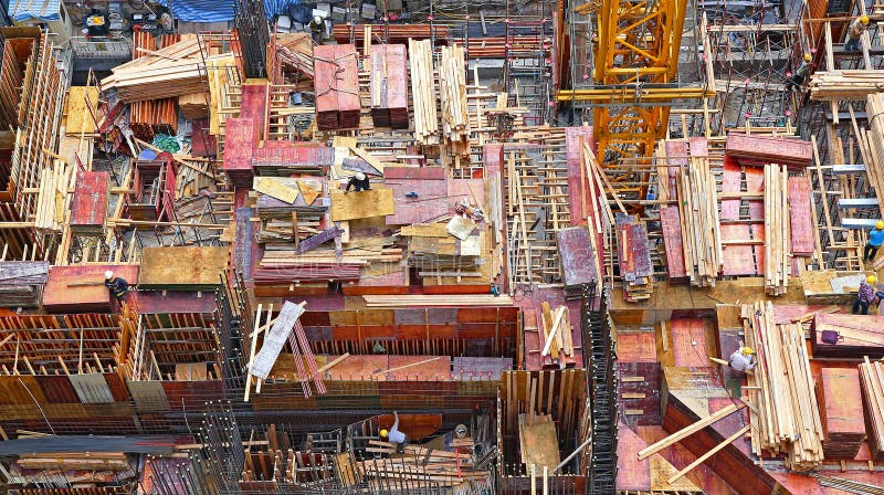 Hong Kong Building Construction Stock Photo - Image of industrial, hong ...