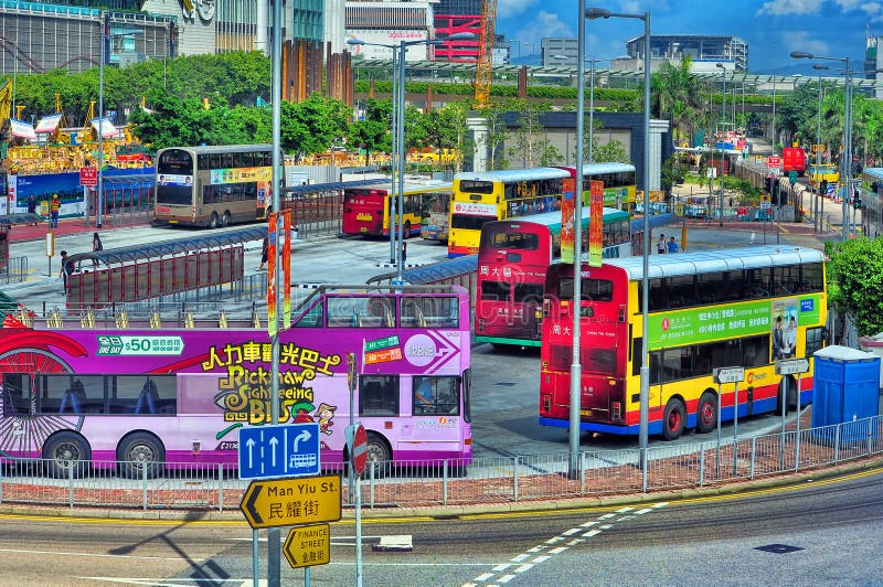 Hong Kong bus station editorial photography. Image of hong - 20431937